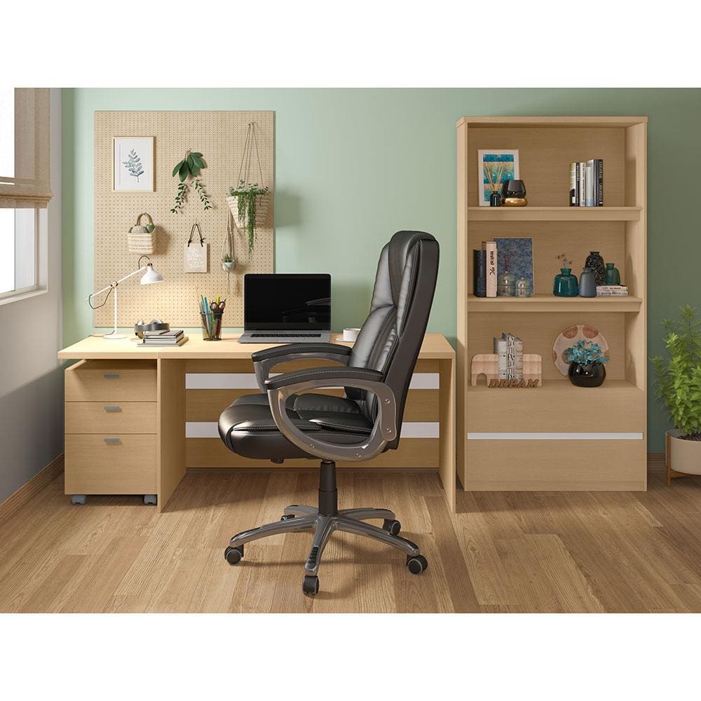 Mesa escritorio e estante e gaveteiro | Pontofrio