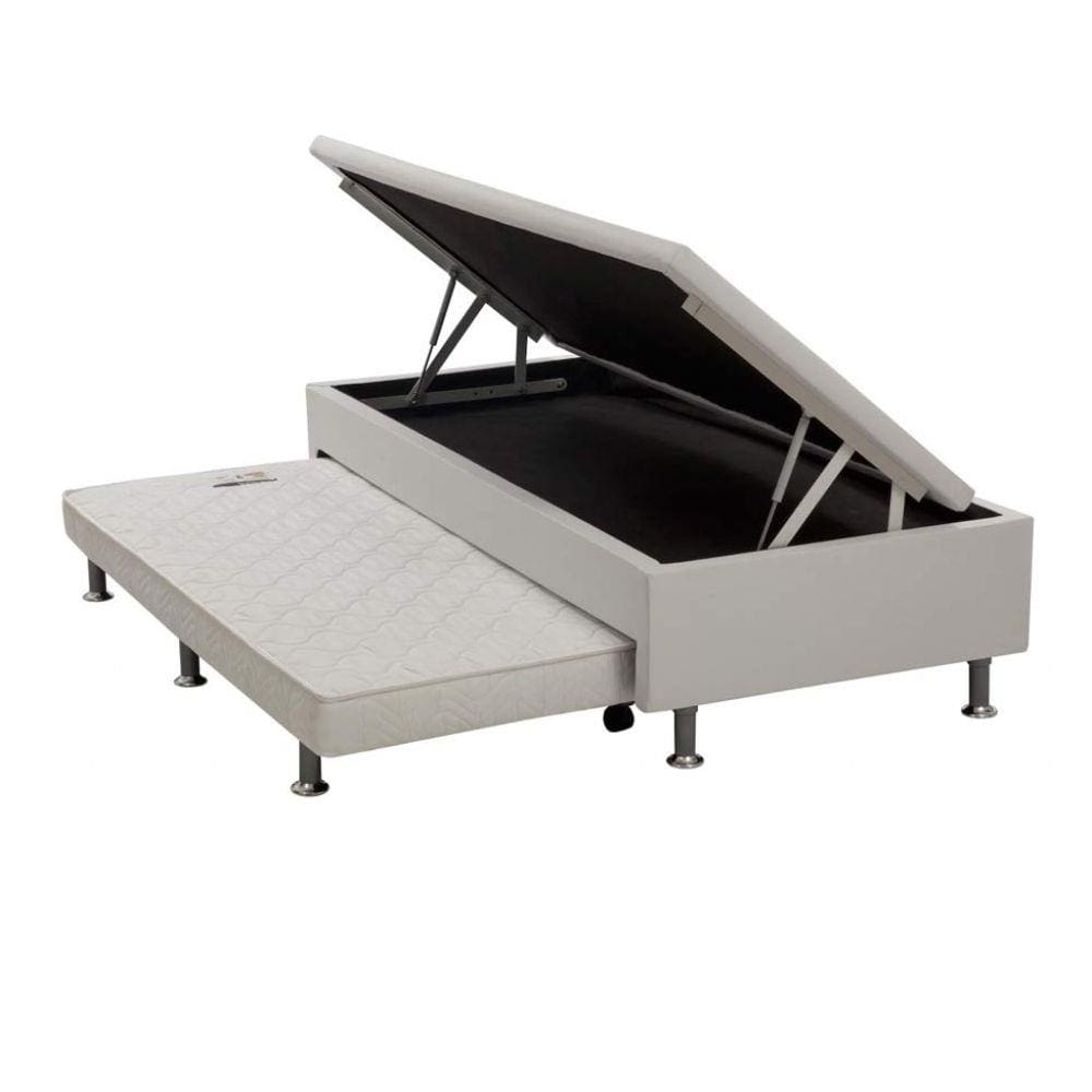 Base cama box bau com cama auxiliar solteiro | Pontofrio