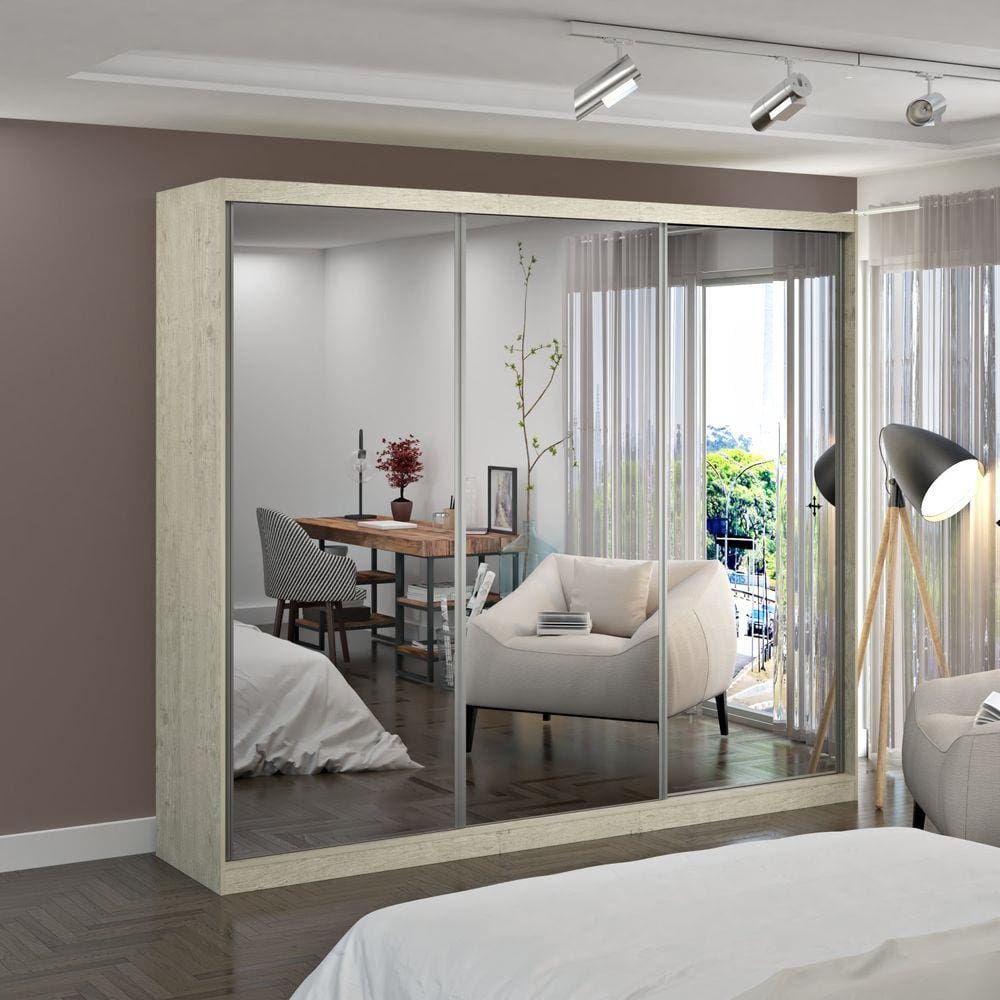 Guarda roupa espelhado mdf casal | Pontofrio