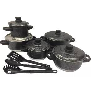 Jogo panela cacarola e pressao aluminio 10 pecas craqueada aluminio ...