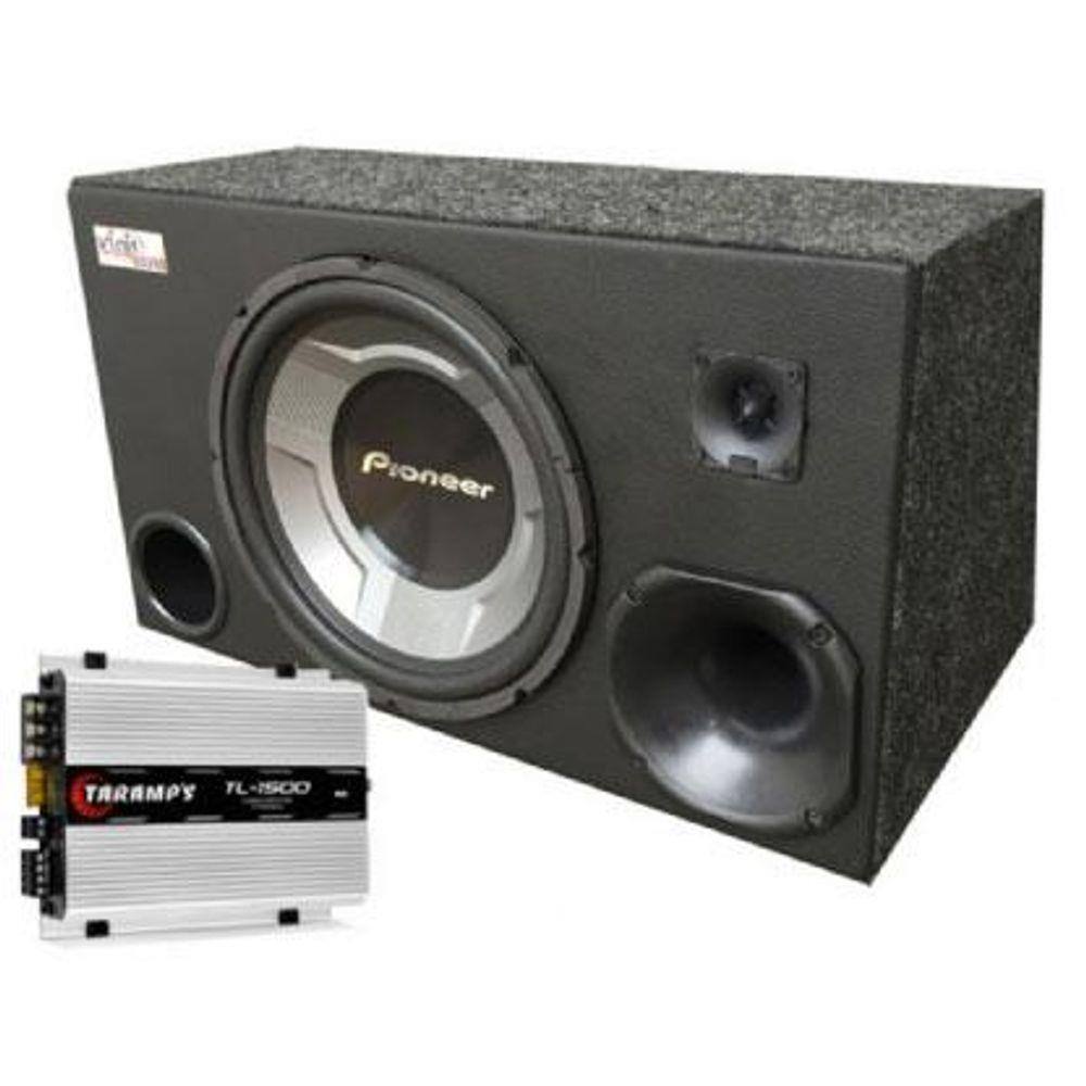 Caixa trio sub pioneer ts w300 400wrms 12 pol driver tweeter modulo soundigital vinisound ...