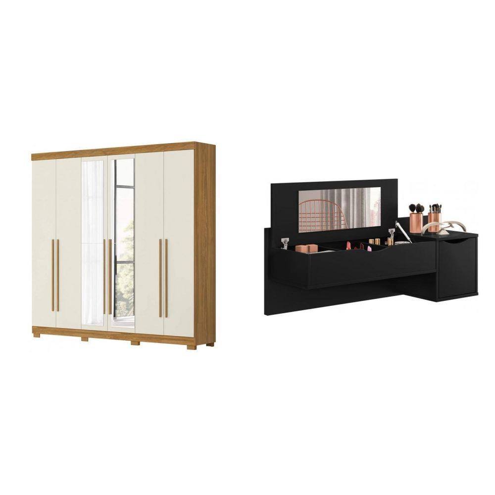 Guarda roupa casal com penteadeira embutida grande | Pontofrio