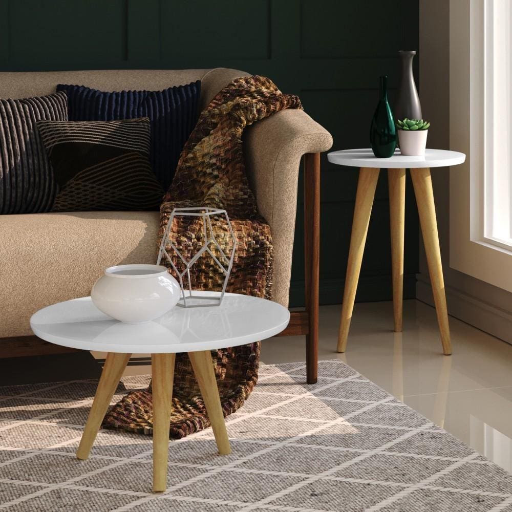 Conjunto mesa centro e lateral espelhada | Pontofrio