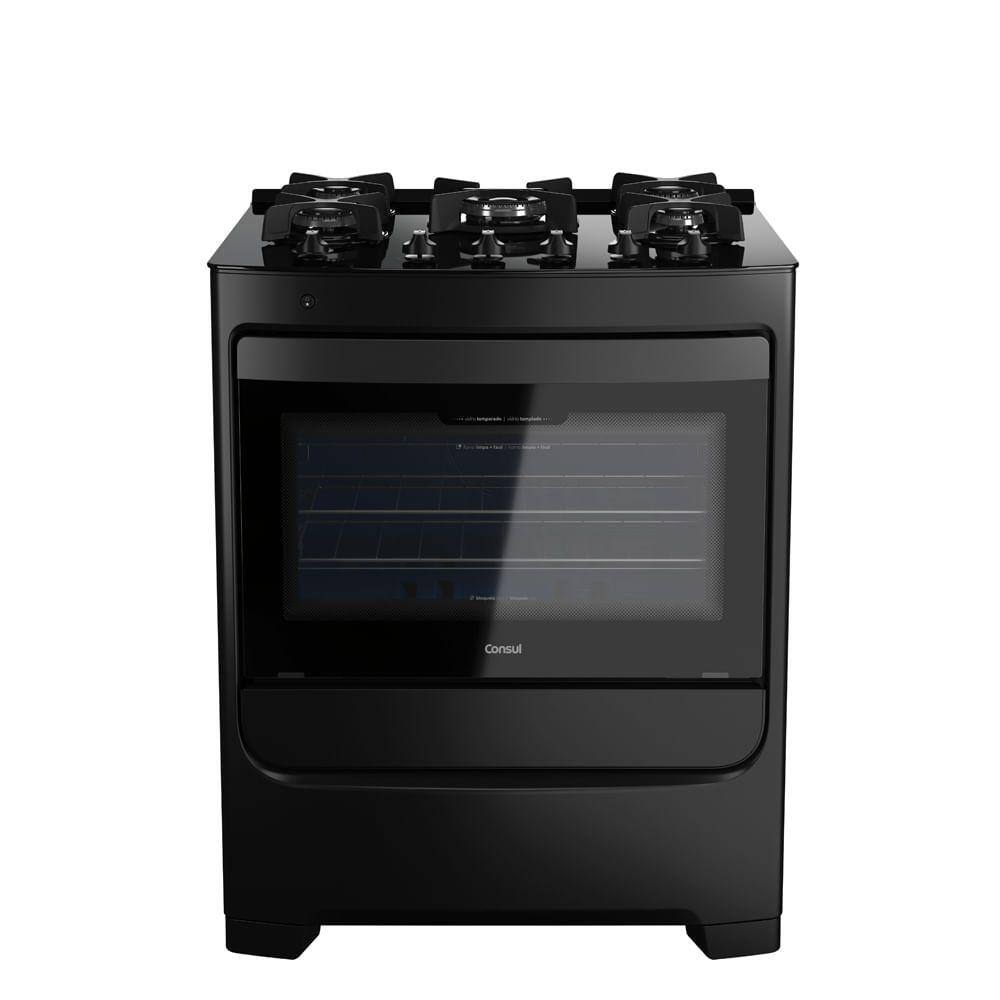 Fogão Consul 5 Bocas CFS5VAE com Mesa de Vidro Bivolt – Preto | Ponto