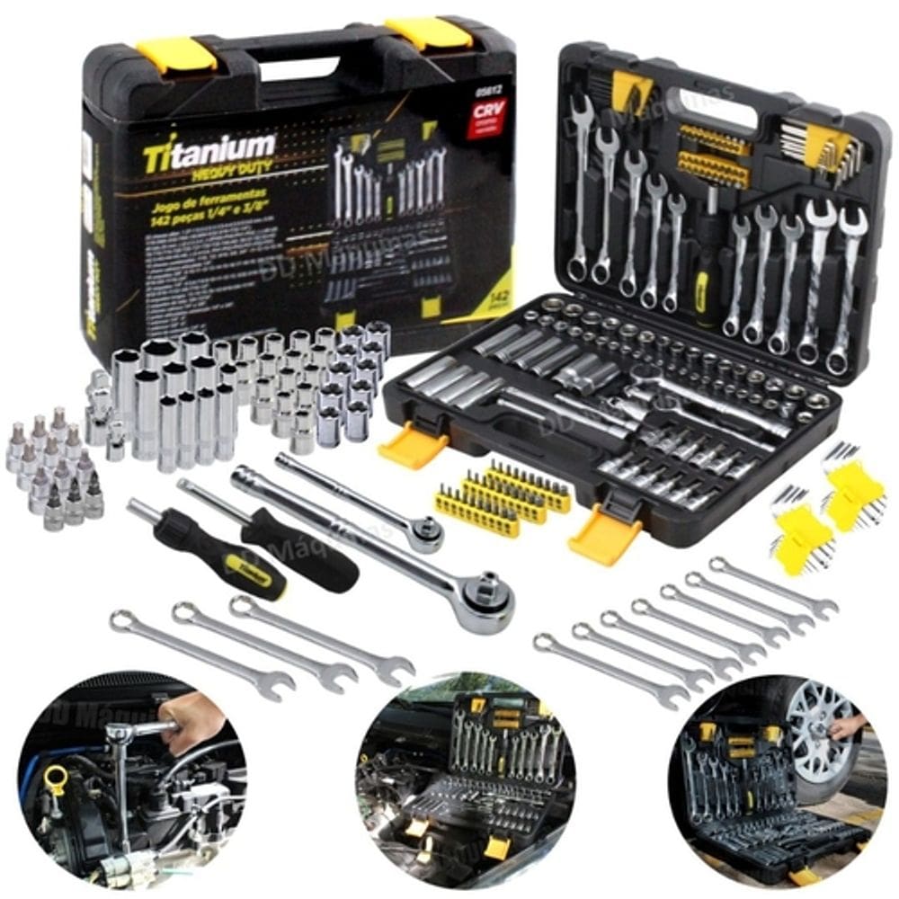 Kit de ferramenta com 142 peças titanium 05612 | Pontofrio