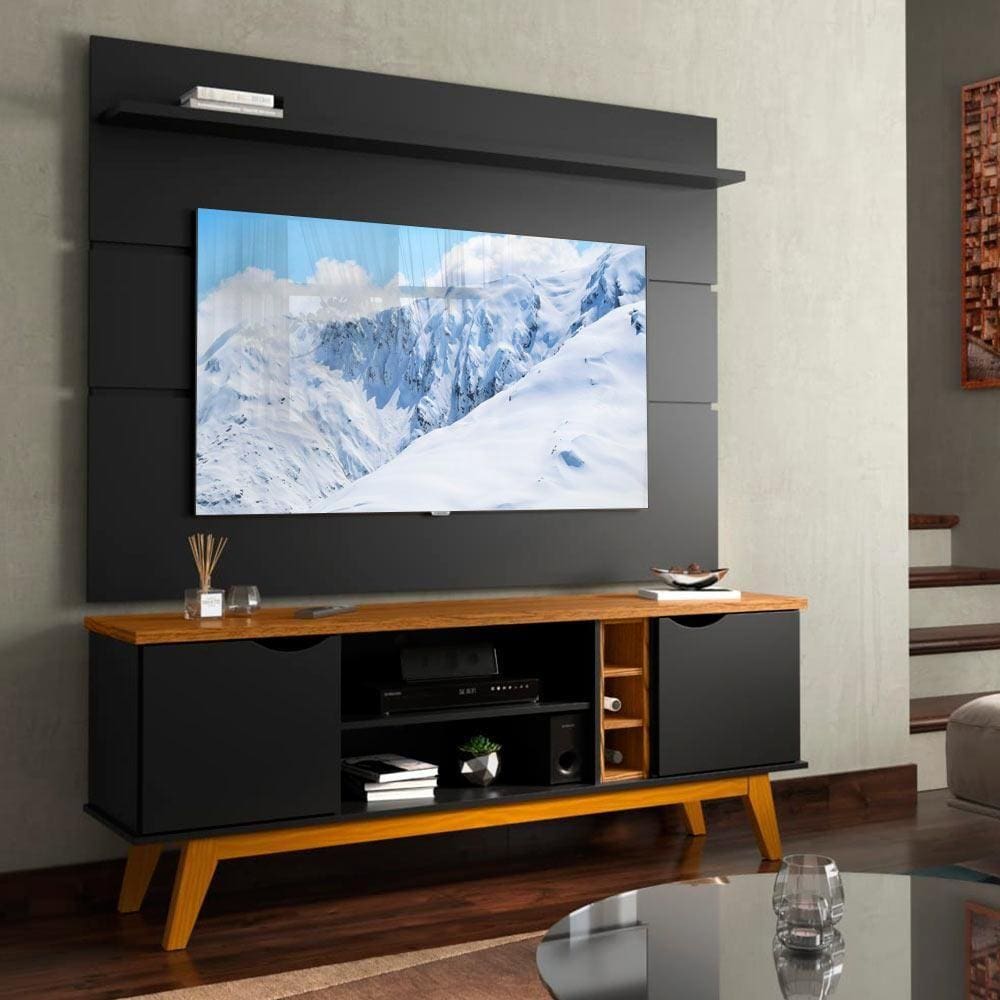 Painel preto acetinado tv | Pontofrio