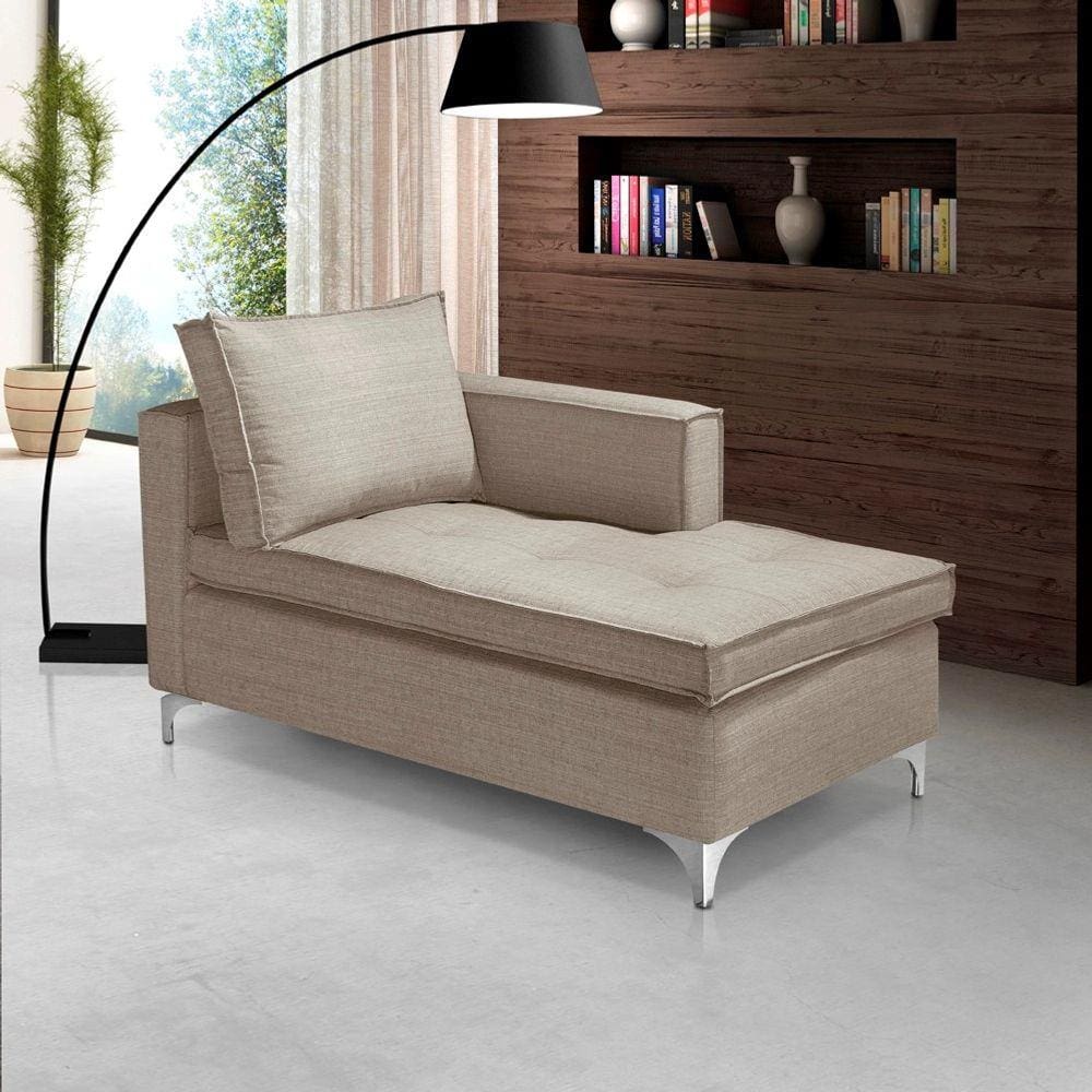 Chaise long com molas e pes madeira | Pontofrio