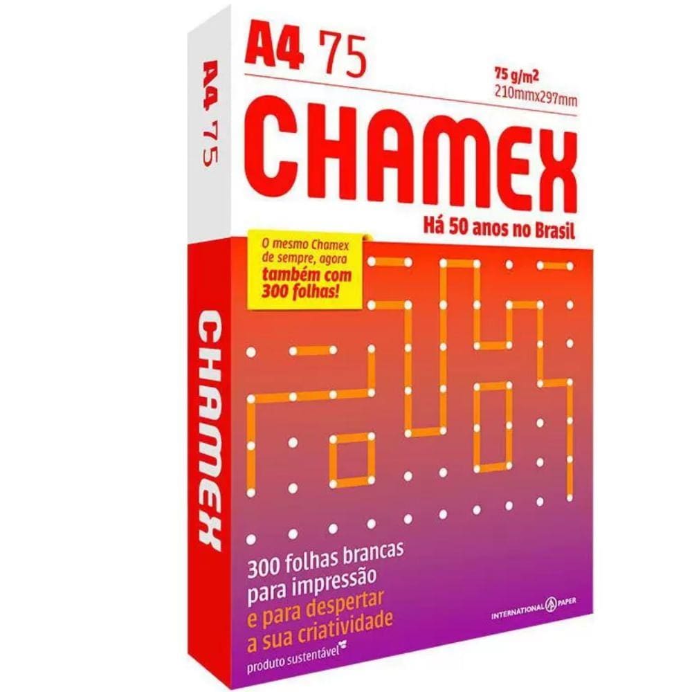 Papel Sulfite A4 Branco 210x297mm 75g Cx 5000 Fl Chamex Ponto