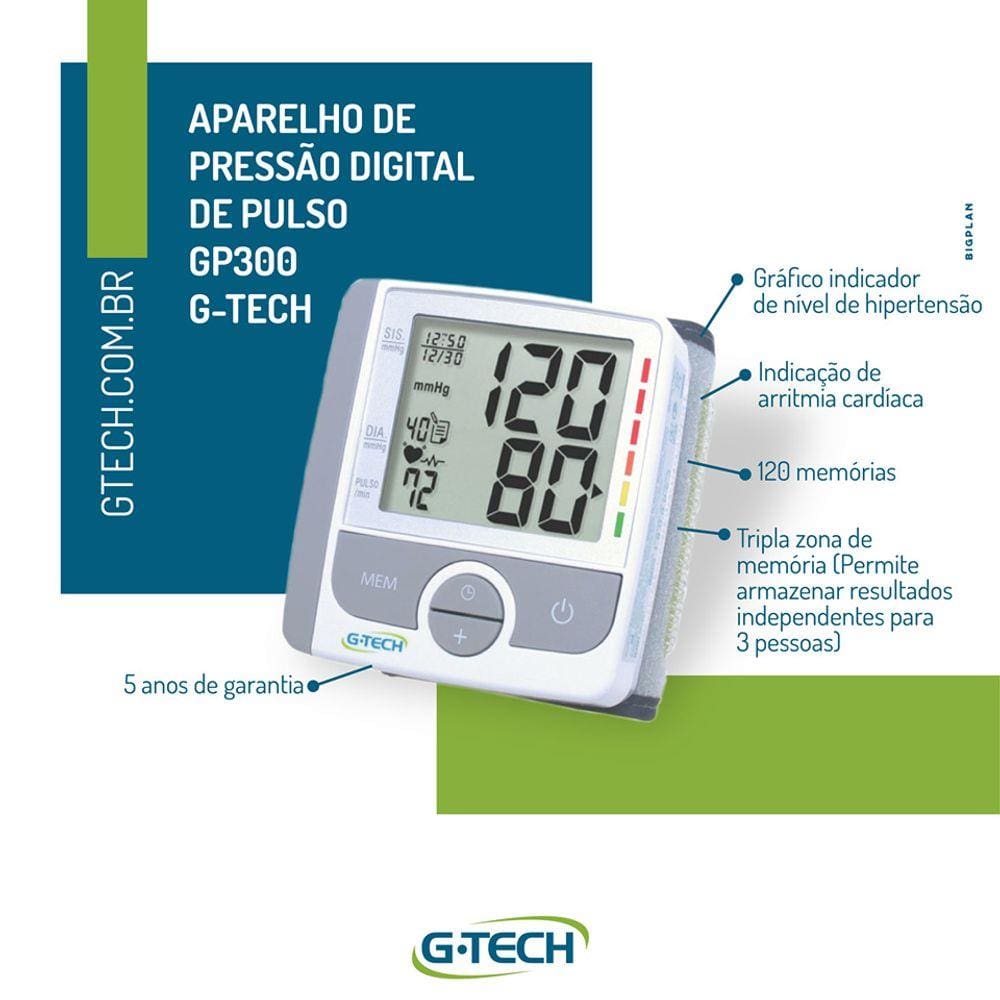 Aparelho pressao arterial g tech gp300 | Pontofrio
