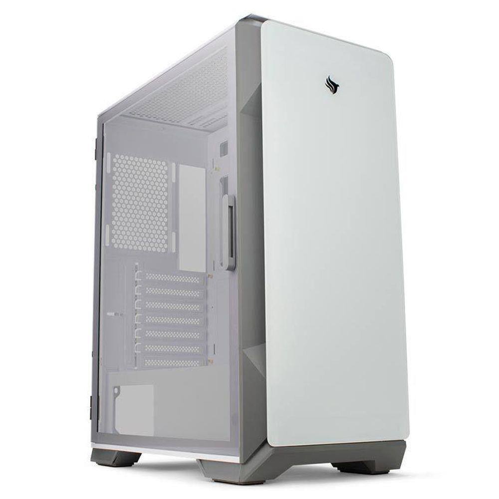 Gabinete gamer pichau gaming pouter ii led branco vidro temperado | Ponto