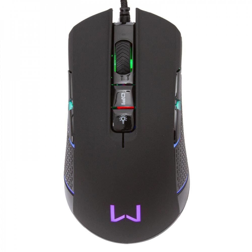 Mouse gamer warrior thane 4000dpi sensor laser 18 botoes led rgb mo206 ...