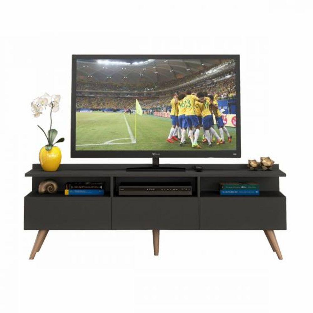 Rack painel sala grafite | Ponto