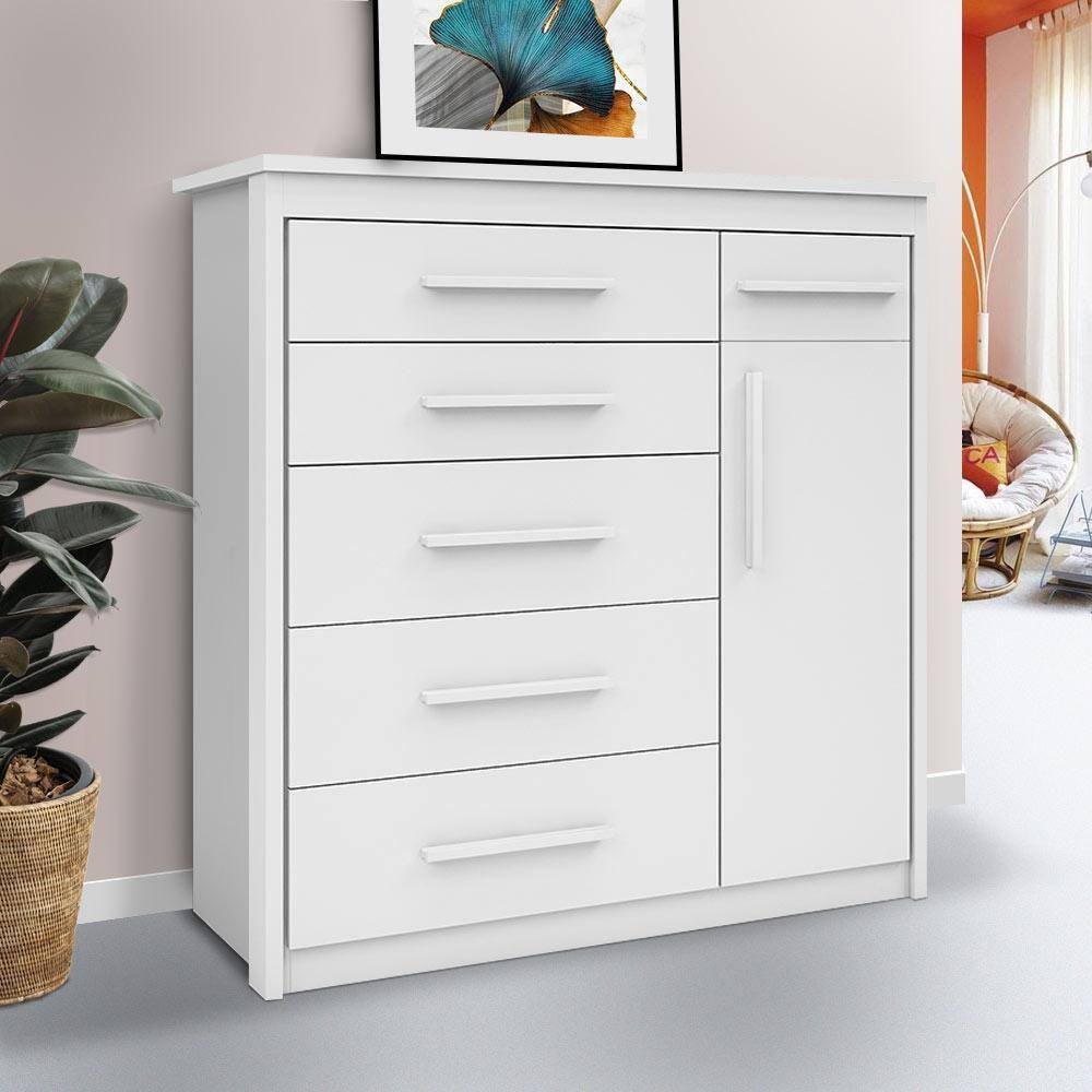 Comoda com 6 gavetas branca | Ponto