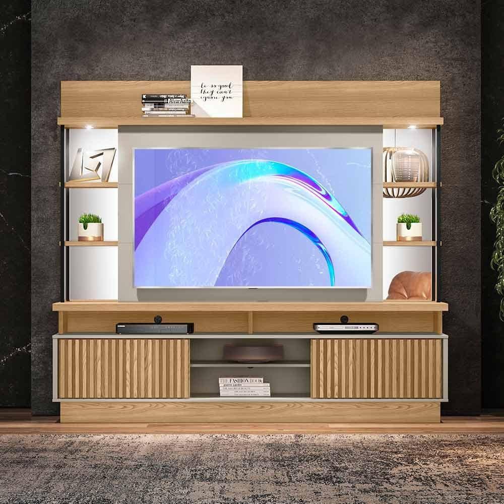 Estante painel off white carvalho | Pontofrio