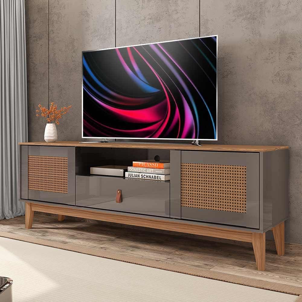 Rack painel retro cinza | Pontofrio