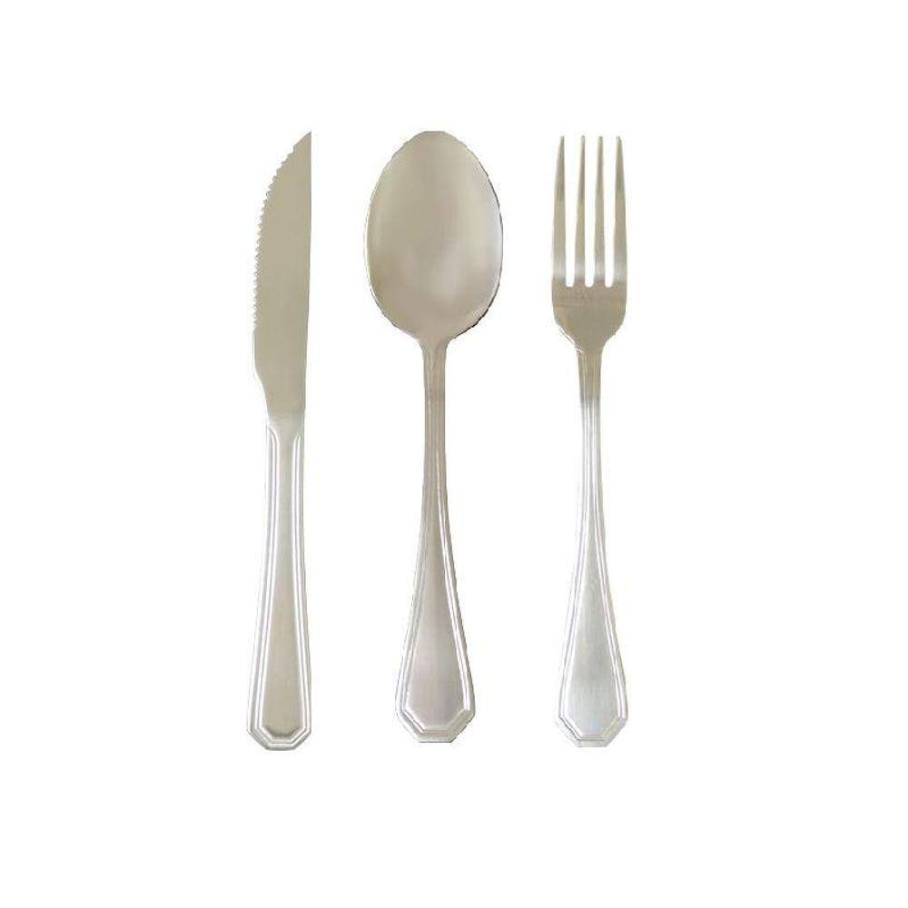 Jogo garfo faca e colher inox | Pontofrio