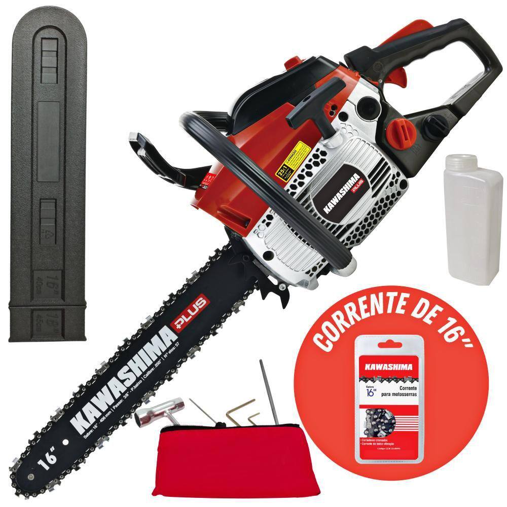 Kit 2 corrente 1 sabre e 1 coroa kawashima k2c 16 pol 64 elos | Black Friday Pontofrio