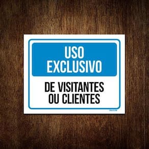 Placa uso exclusivo | Pontofrio
