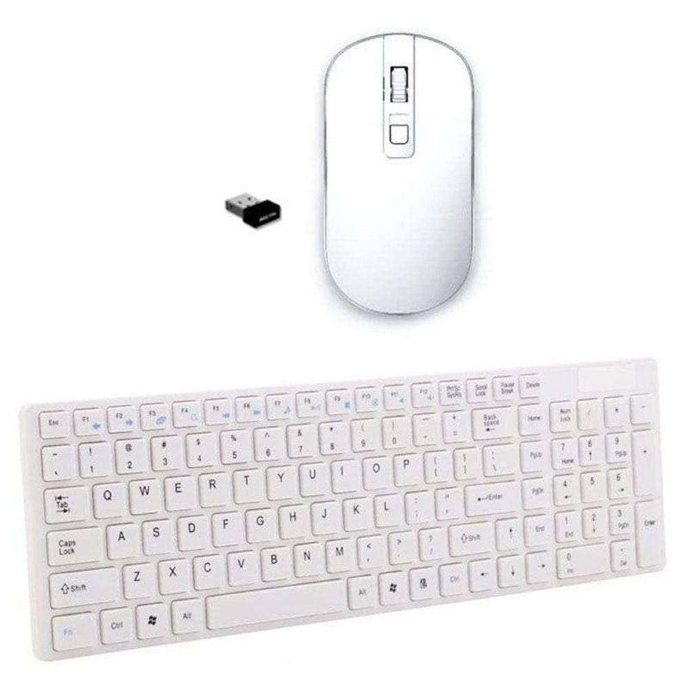 Mouse branco e teclado | Pontofrio
