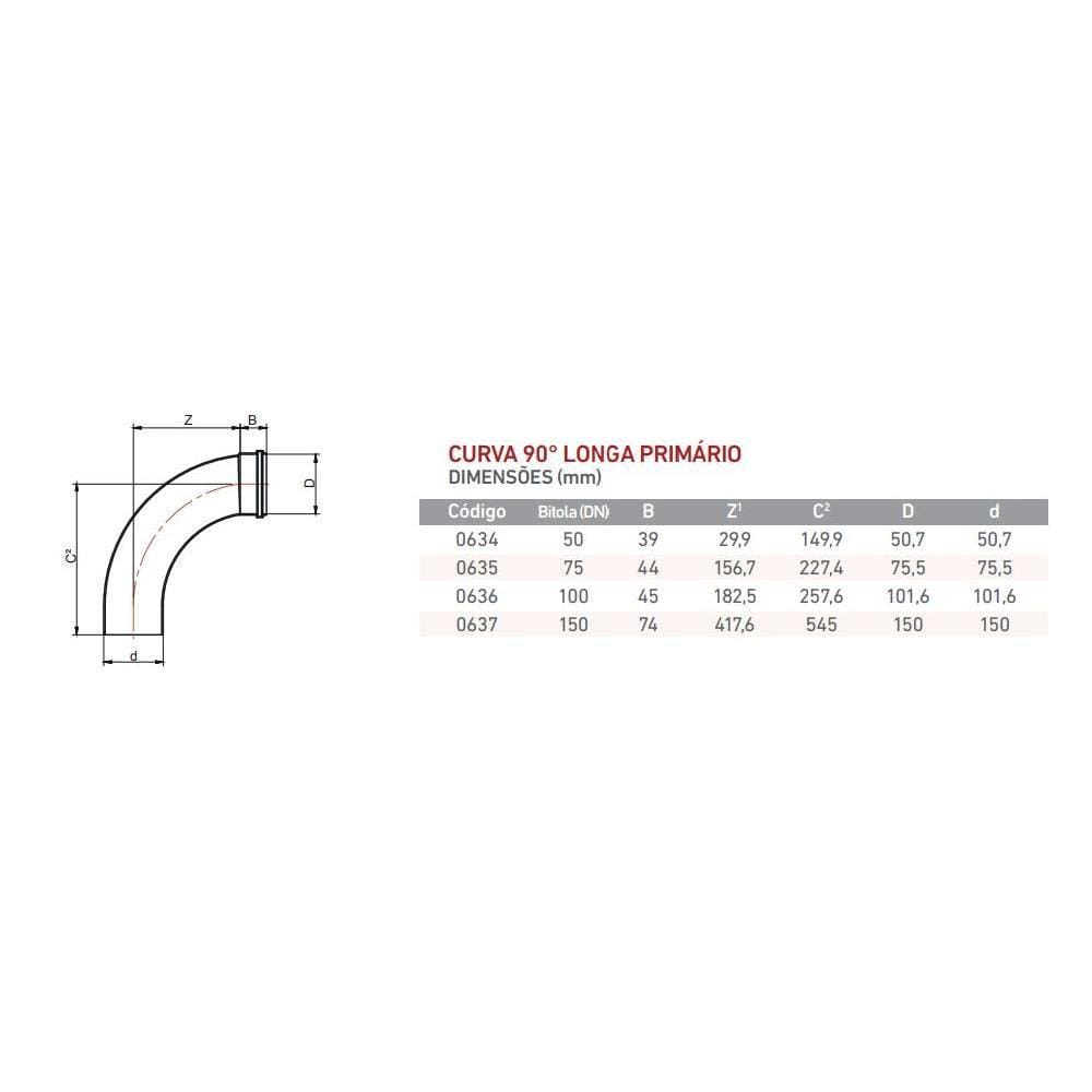 Curva longa 100mm | Pontofrio