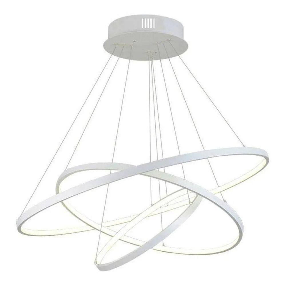 Lustre led moderno pendente anis led 89w 3 arcos branco | Pontofrio