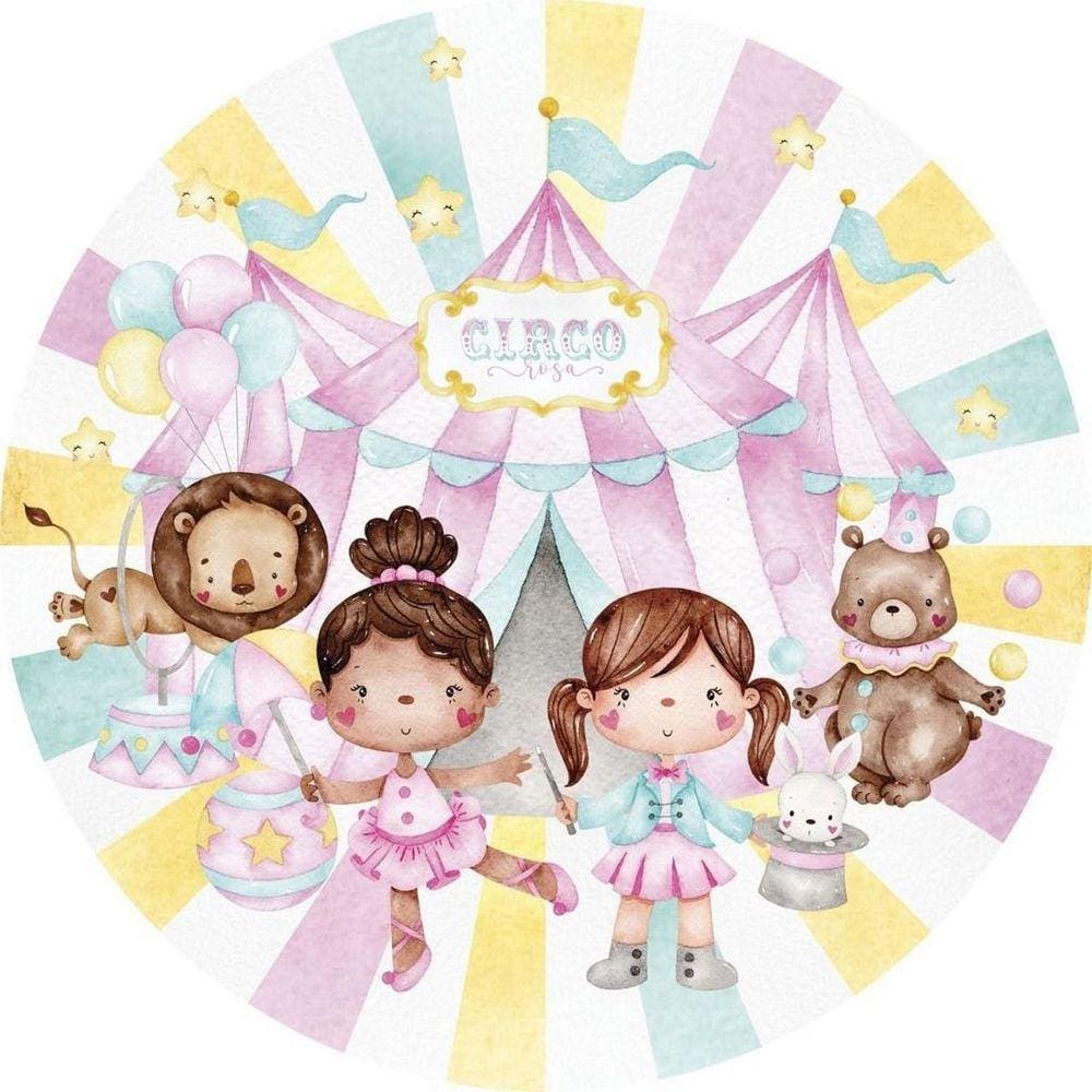 Painel redondo circo rosa | Pontofrio