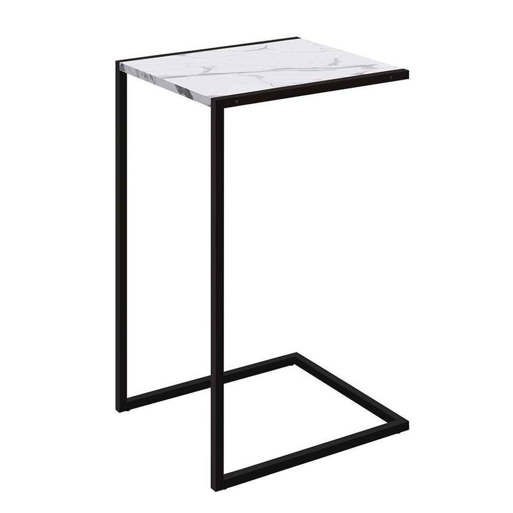 Mesa lateral retangular steel preta | Pontofrio