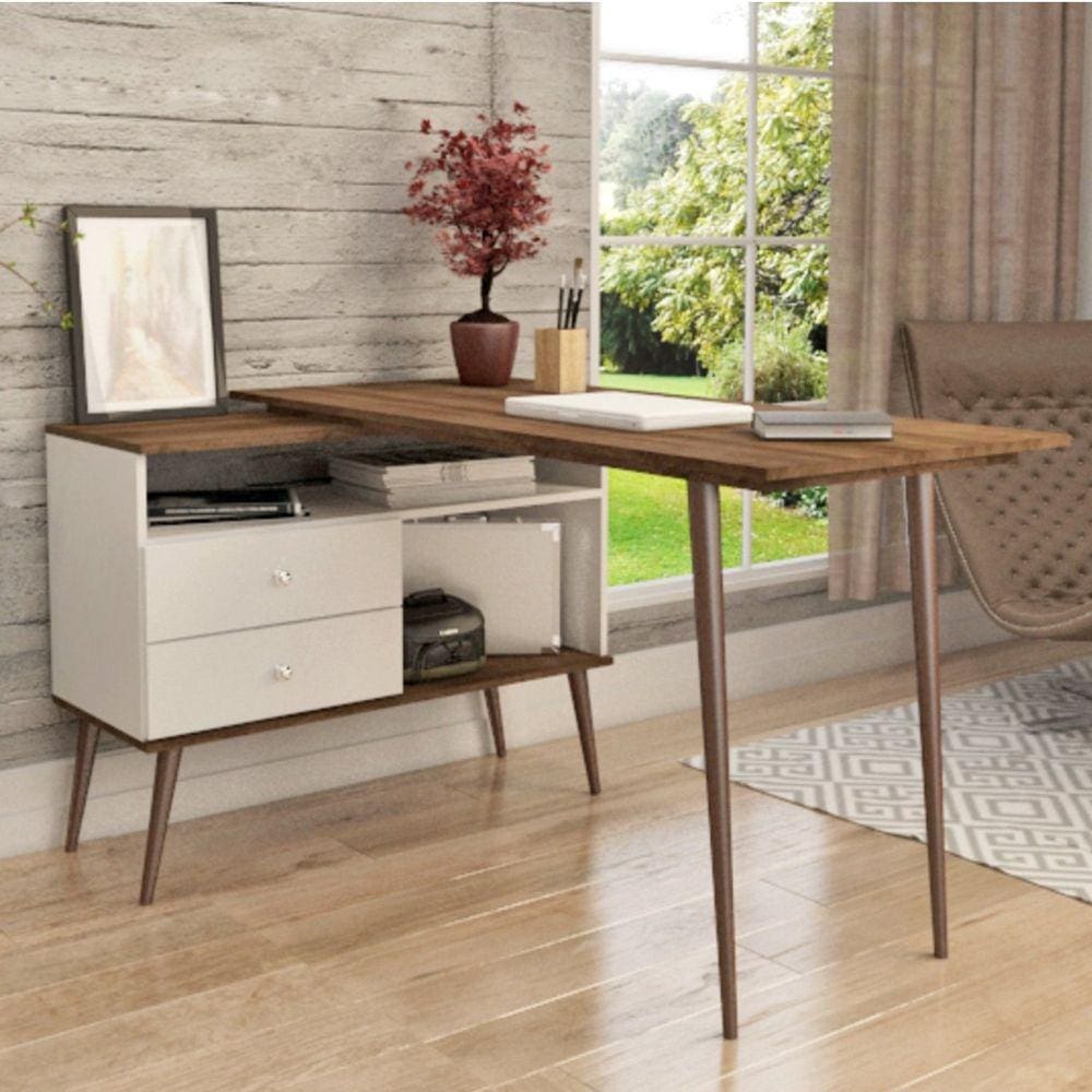 Escrivaninha em l retro 2 gaveta | Pontofrio