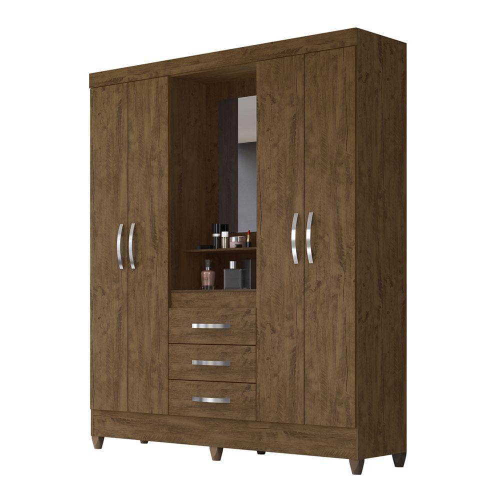 Guarda roupa solteiro porta correr comada e espelho | Pontofrio