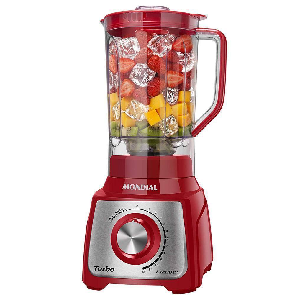 Liquidificador mondial turbo inox l 1200w 220v vermelho 3l amazon ...