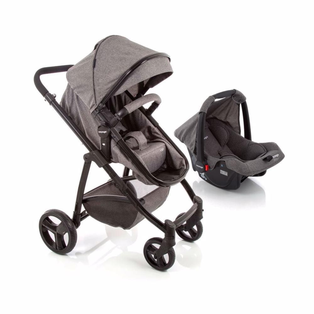 Carrinho bebe travel system voyage vip cinza mescla | Ponto