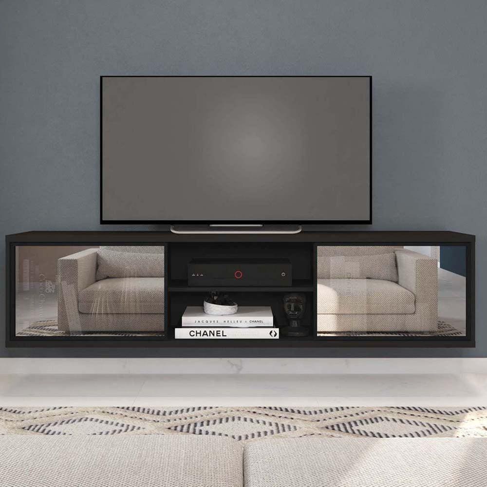 Painel rack preto 180 cm | Pontofrio