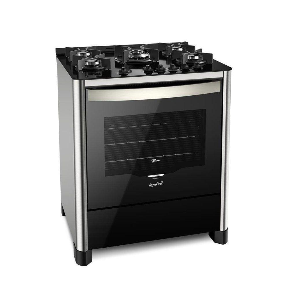 Fogao 5 bocas embutir com grill inox | Pontofrio