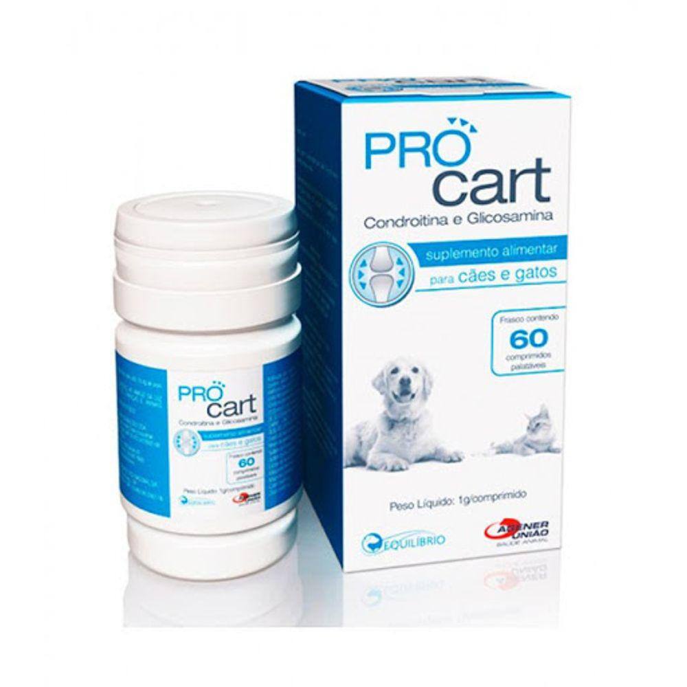 Pro cart 60 comp agener suplemento articulacao caes e gato agener uniao ...