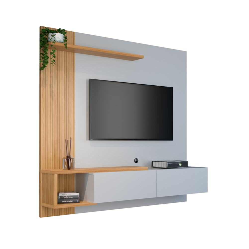 Painel home suspenso interativo tv ate 60 com prateleira ype valdemoveis | Pontofrio