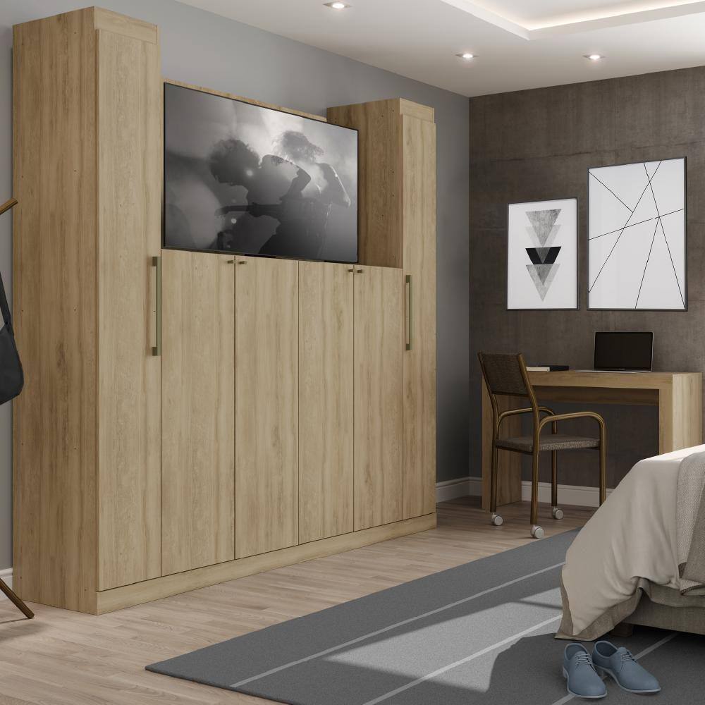 Guarda roupa solteiro com lugar tv | Pontofrio