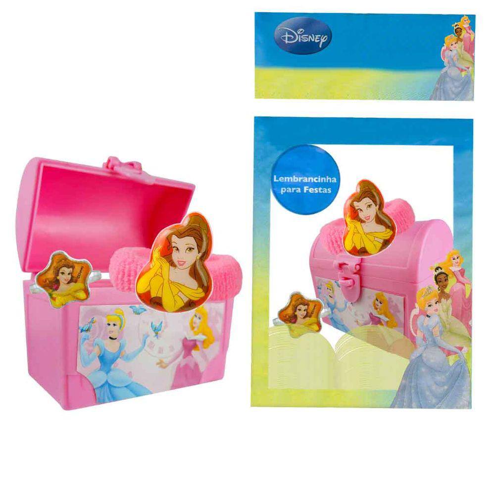 Mini bau princesas com adesivo e chuquinha bela princesas disney cim ...
