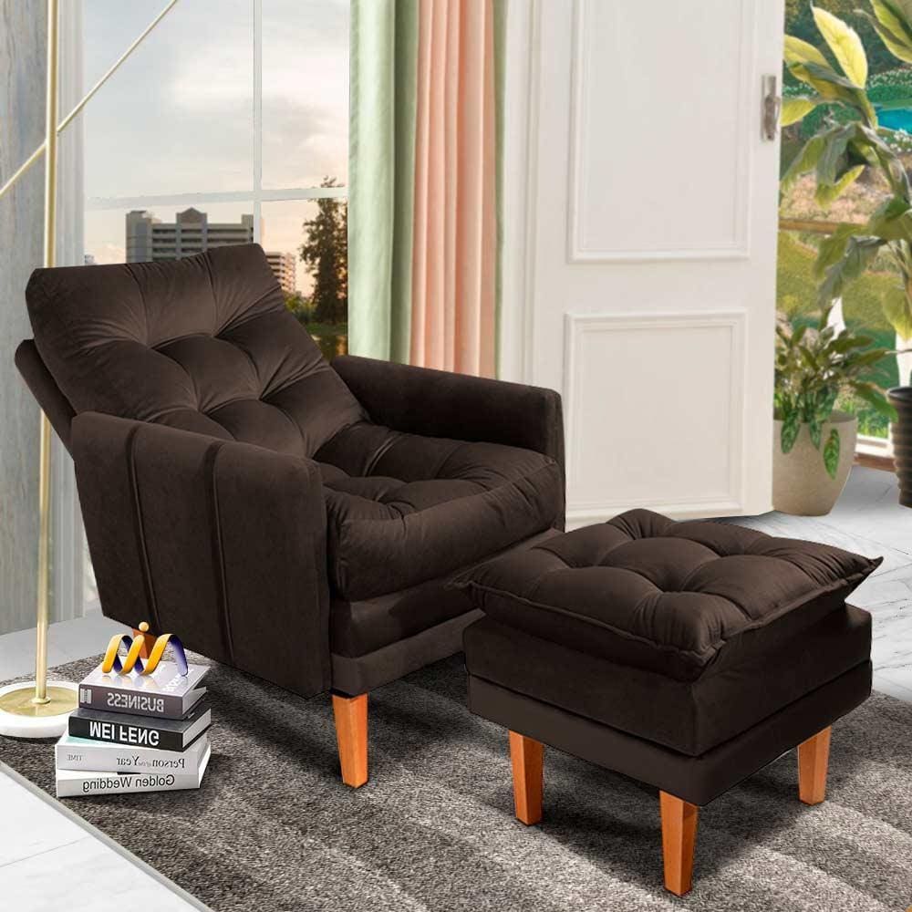 Poltrona com puff rivatti charles eames marrom | Ponto