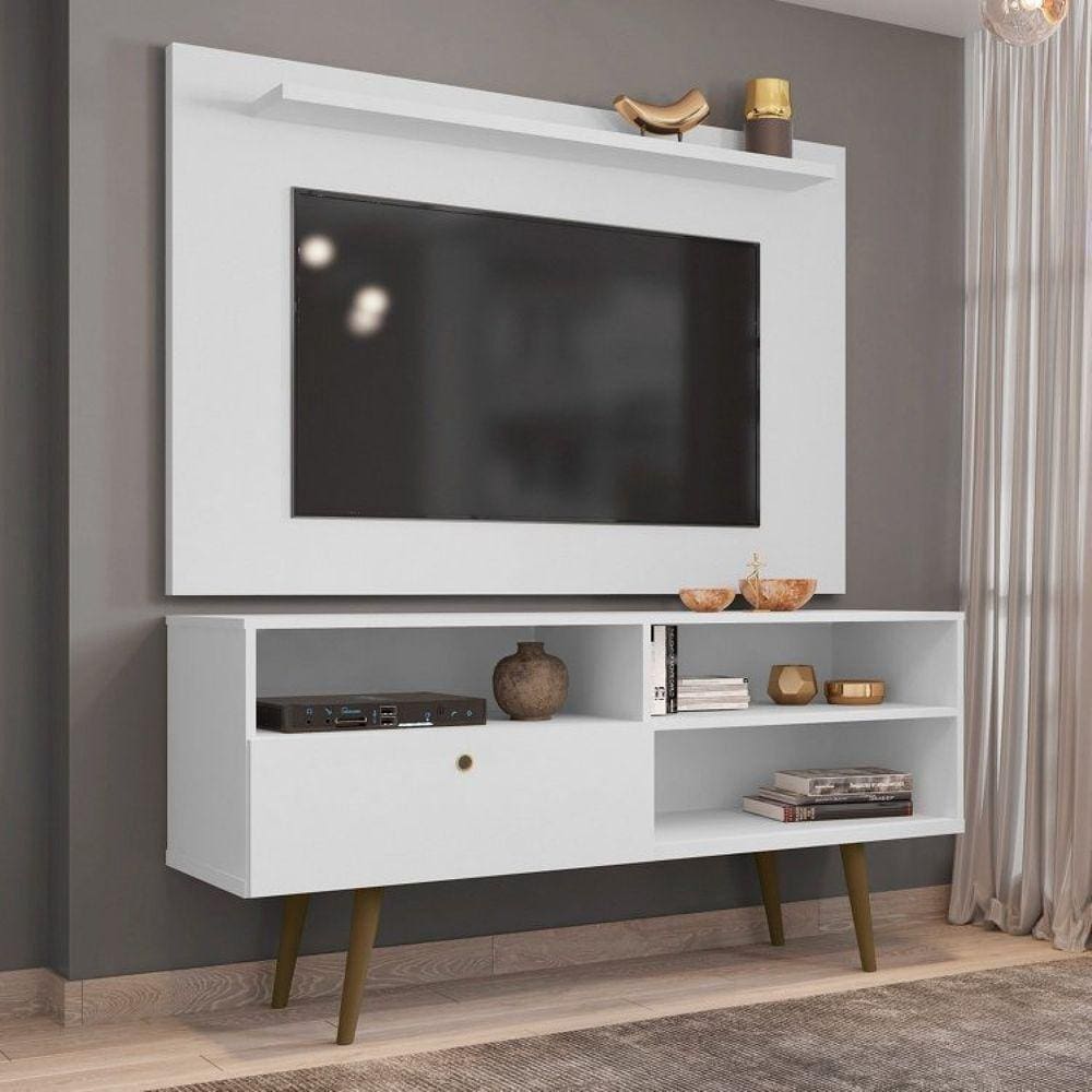 Rack com painel branco tv 50 polegadas | Pontofrio