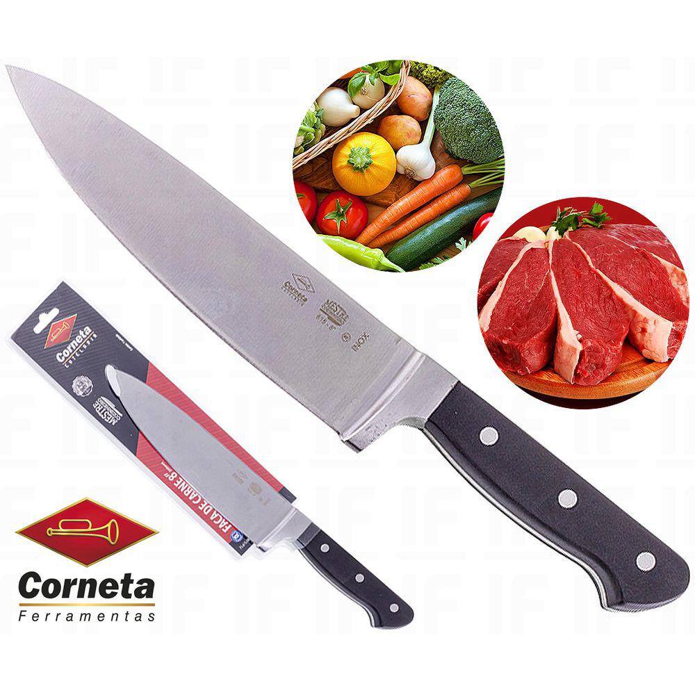 Faca inox carne 8 tubarao corneta | Pontofrio