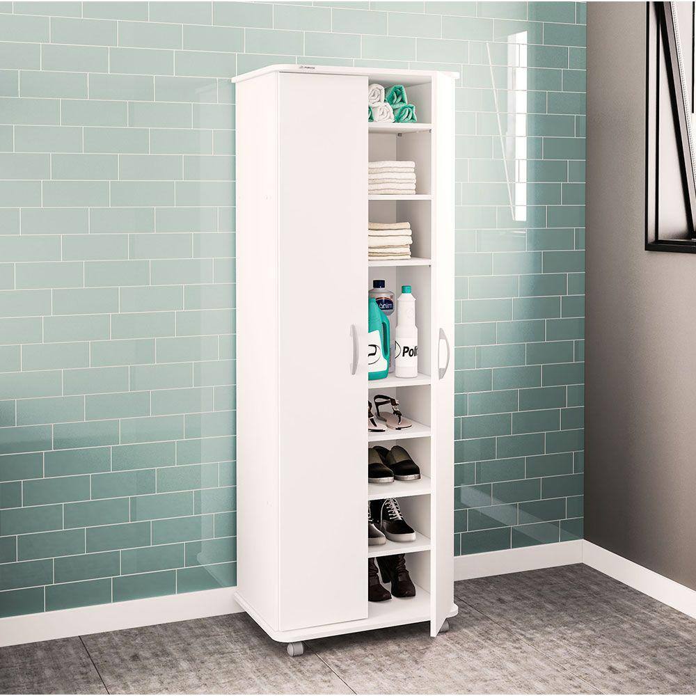 Sapateira multiuso com rodizios 02 porta 09 prateleira dona branco lyam ...