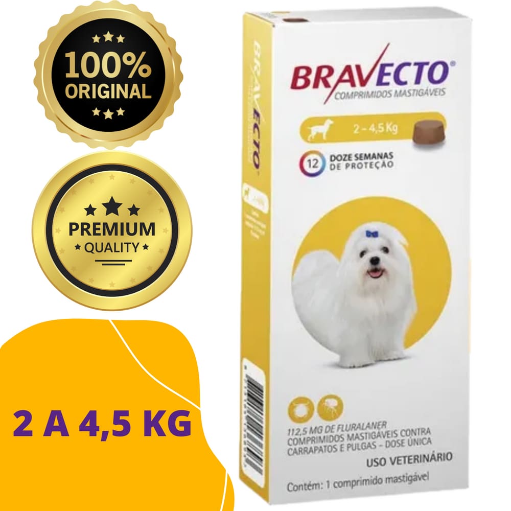 Bravecto cao 2 a4 5kg | Black Friday Pontofrio
