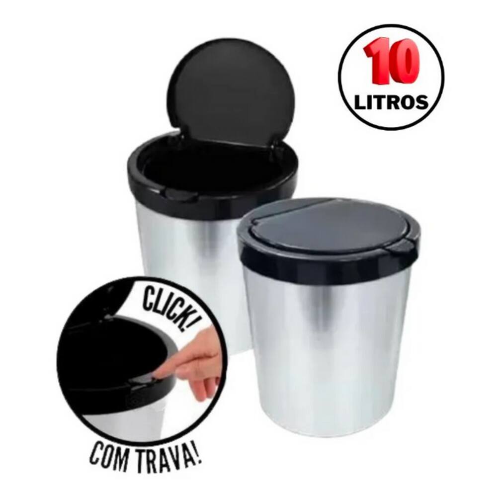 Lixeira escritorio label inox 10litros arqplast | Pontofrio