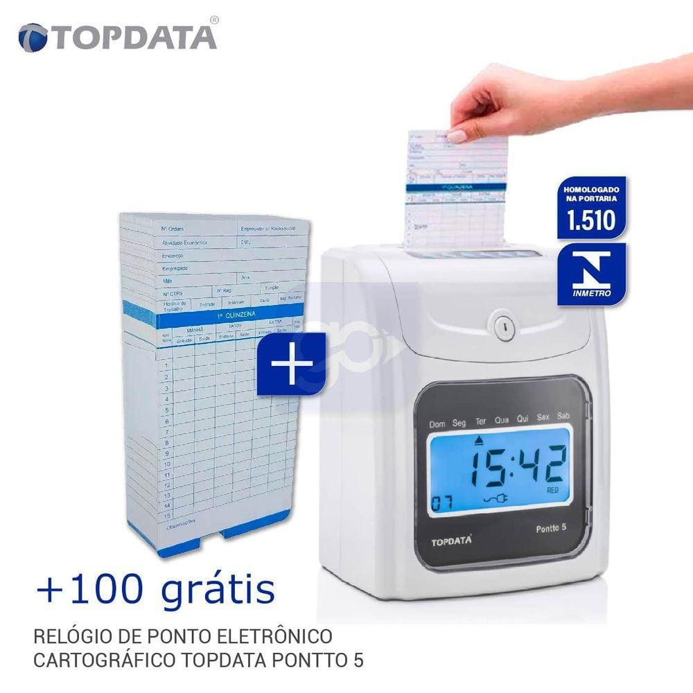 Relogio de Ponto Manual Cartografico Pontto 5 | Pontofrio