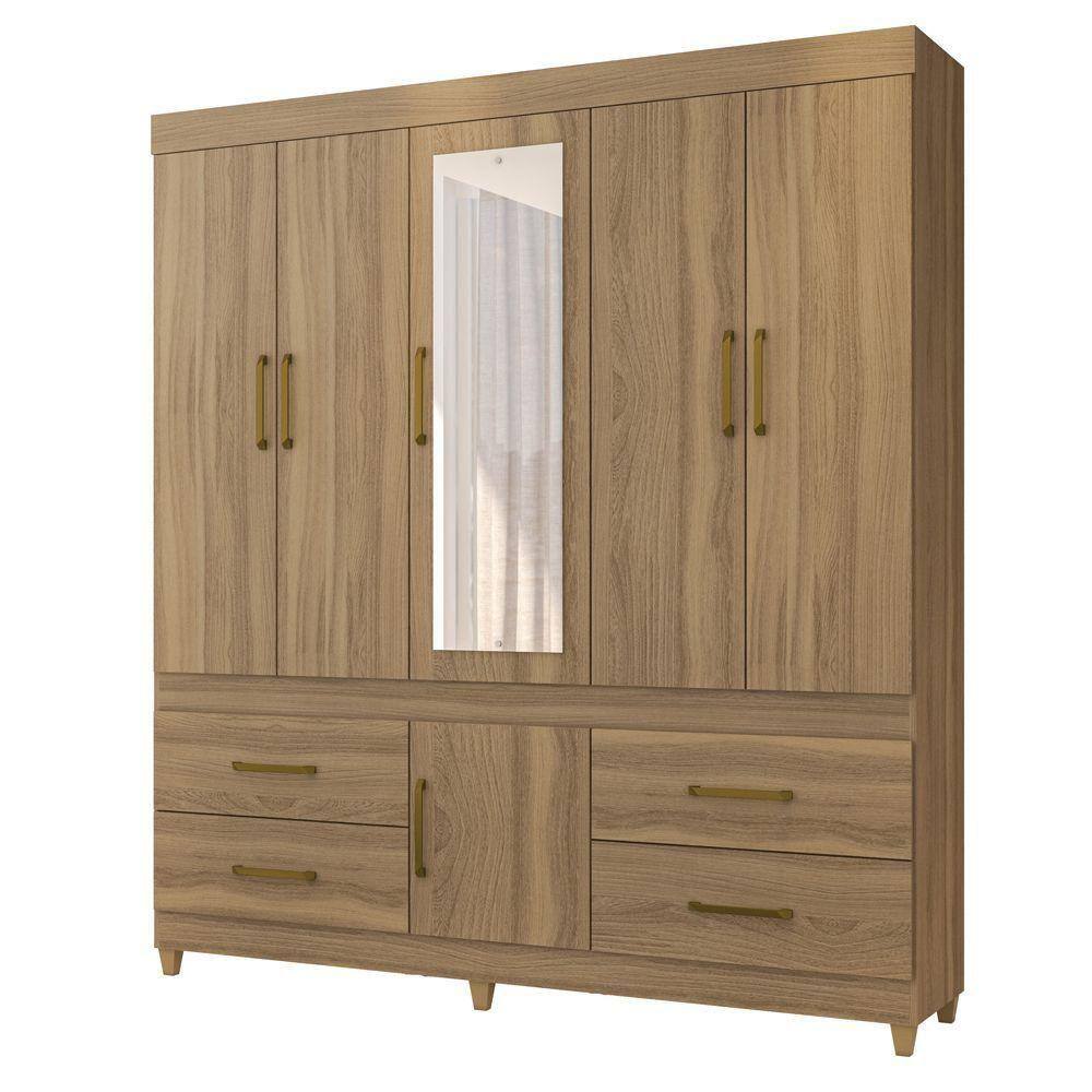 Guarda roupa casal com espelho pes altos | Pontofrio