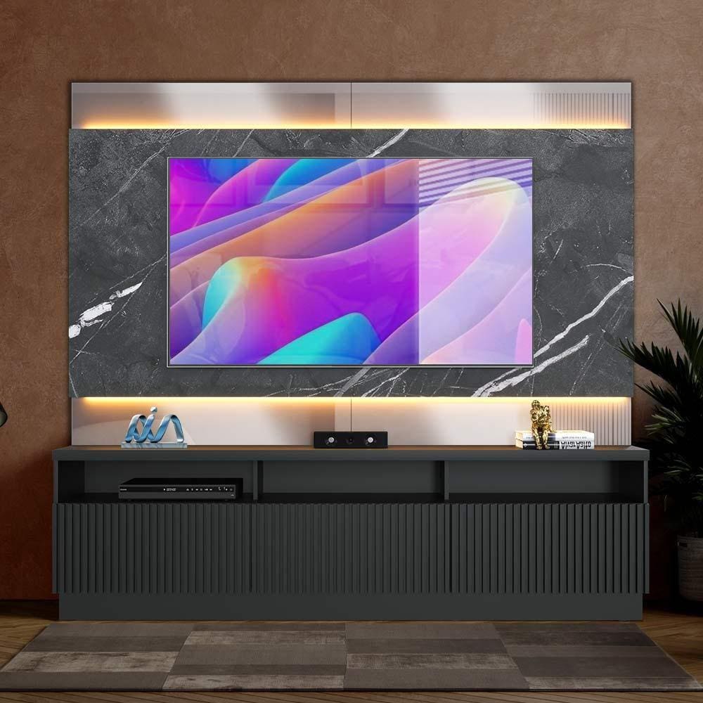 Painel ripado preto com led | Pontofrio Painel ripado preto com led | Pontofrio
