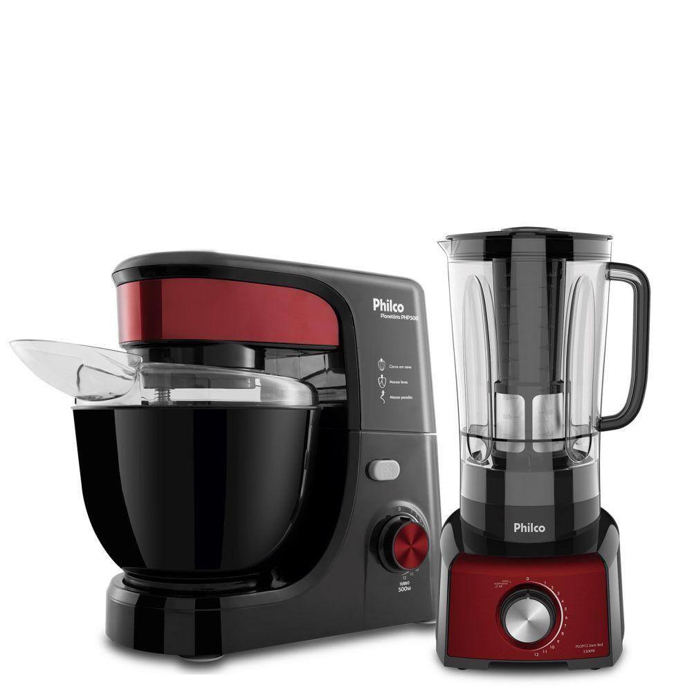 Batedeira planetaria philco turbo inox php500 com 11 velocidades preta com liquidificador | Ponto