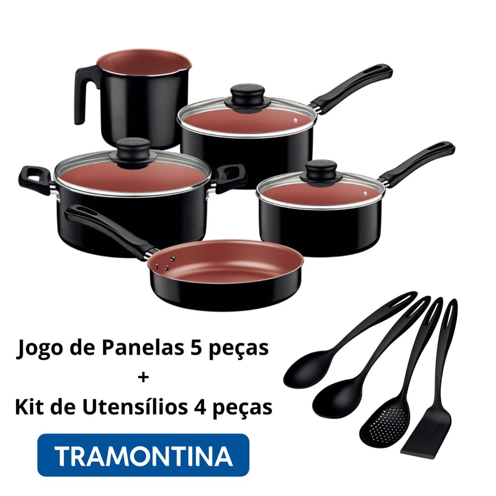 Kit panela da tramontina preta | Pontofrio