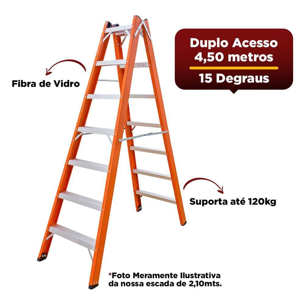 Escada fibra com 6m | Black Friday Pontofrio