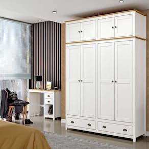 Guarda roupa casal madeira com maleiro separado | Pontofrio